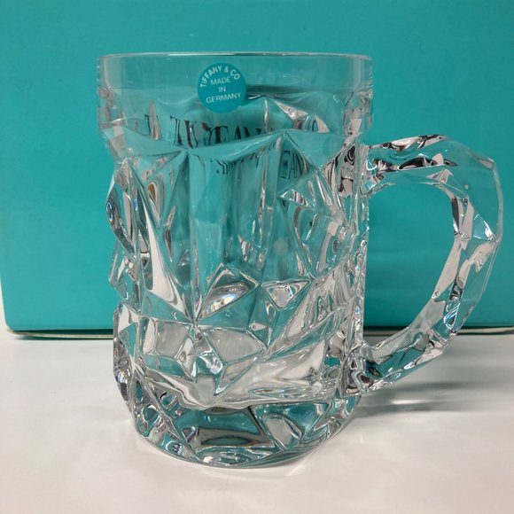 Tiffany & Co. | Dining | Tiffany Co Rock Cut Crystal Glass 5 Beer Mug ...